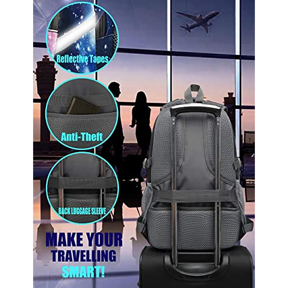 Kountan Laptop Backpack for School College Travel Business , Computer Bookbag Bag with USB Charging Port , Anti Theft Laptop Backpack Fits 15.6 Inch Notebook, Gifts for Men & Women(Galaxy) One Size