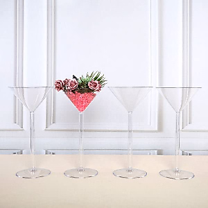 Efavormart 4 Sets of Wholesale Plastic Sturdy Centerpiece XL Martini Cup Stand Tabletop Decor Wedding Party Event Decoration