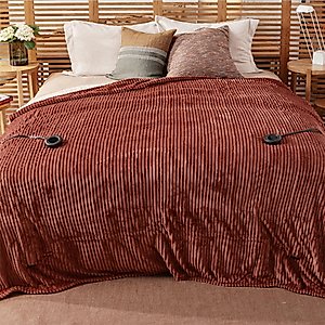 HOMISPRITE Heated blanket King Size 100"x90",ETL Certification-6 Heating Levels Electric Blanket&1-10 Hour Auto Off,Heating Blanket with Dual Controller (RED)