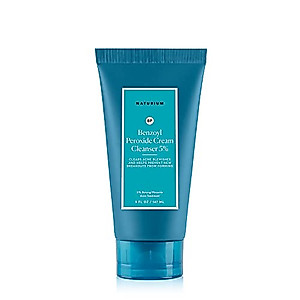 Naturium Benzoyl Peroxide Cream Cleanser 5%, Gentle Blemish Treatment for Face, 5 oz