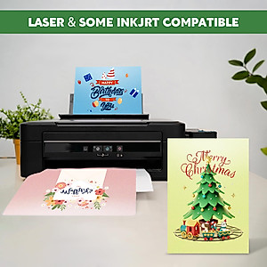 Yeaqee 100 Sheets Shimmer Cardstock Metallic Cardstock Paper 8.5 x 11 Inch 250GSM 90LBS Thick Double Sided Glitter Pearlescent Paper Colorful Paper for Invitations Weddings Parties Showers, 10 Colors