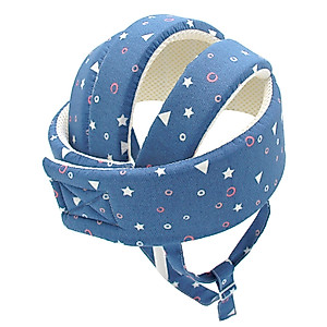 Ocanoiy Baby Safety Helmet Toddler Children Headguard Infant Head Cushion Protective Harnesses Cap Soft Adjustable Kid Safety Hat Head Protector (Starry Blue)