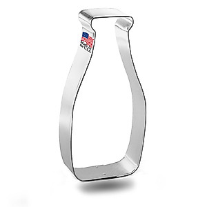 Milk Bottle Cookie Cutter 4.5 Inch – Made in the USA – Foose Cookie Cutters Tin Plated Steel – Milk Bottle Cookie Mold