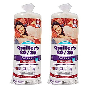 Fairfield Quilter's 80/20 Full, 81" x 96" White (Twо Pаck)