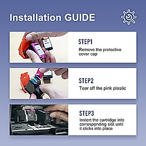 63XL Ink Cartridges Compatible Replacement for HP 63XL Ink Combo Pack Works with DeskJet 1112, 2130, 3630 Series, Envy 4510, 4520 and OfficeJet 3830, 4650