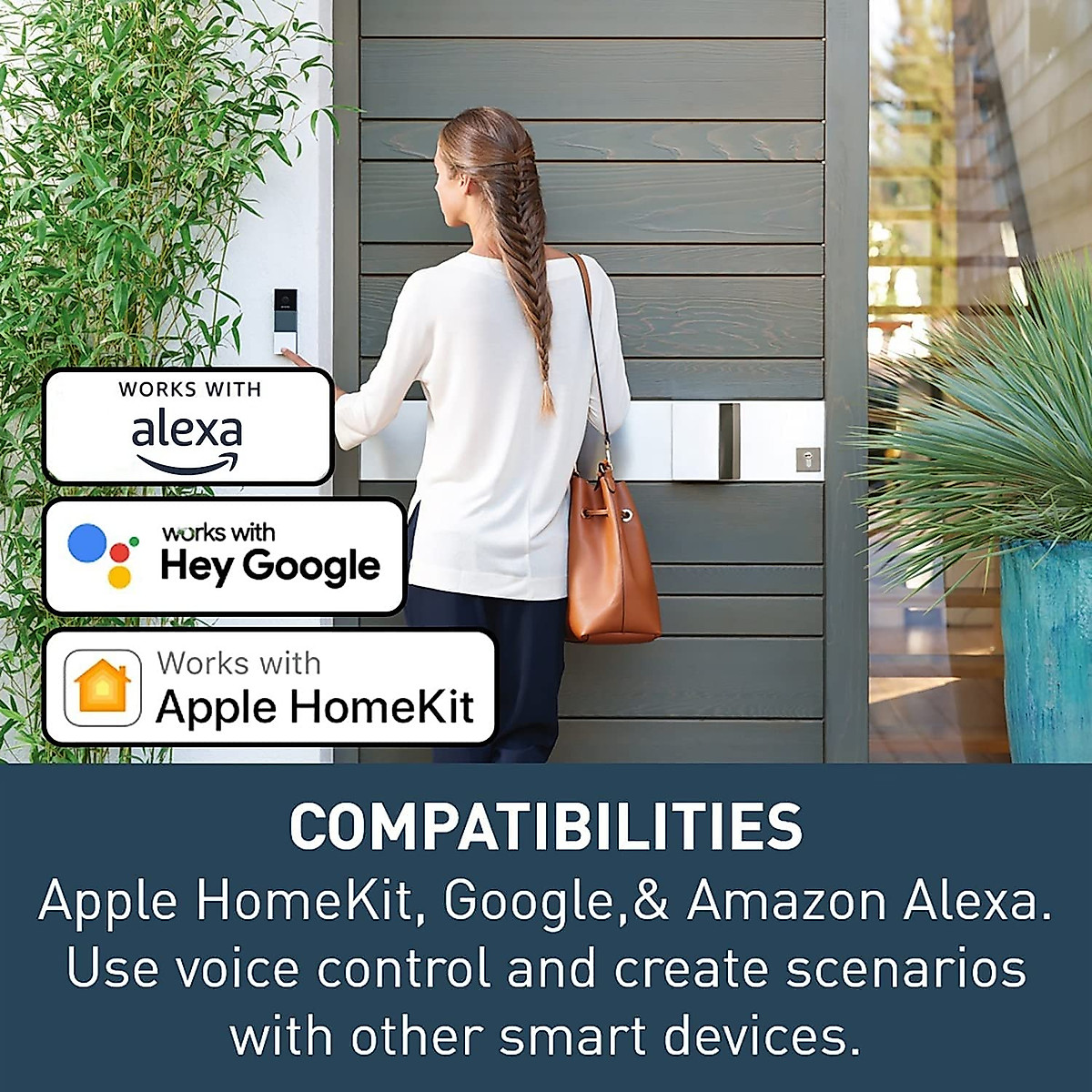 Netatmo Smart Video Doorbell | 2 Way Audio | High-Definition Camera with 1080P | Person Detection | Night Vision | Easy Installation | Built in Speaker | Security Without Monthly Fees | Model NDBUS