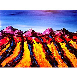 Modern Abstract Impressionist Art Deco - Oil Painting on Canvas- Signed with Certificate of Authenticity-size 20 X 16, Fine Arts, Stretched - Gallery Wrap - Ready to Display