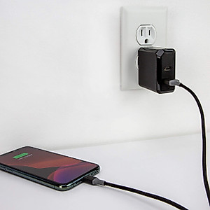 Scosche i34BY-SP Strikeline MFI Certified Sync Charging Cable for Lightning Devices, 4 Feet, Gray/Space Gray