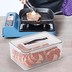 Asking 4-Pack 15 Quart Airtight Food Storage Containers, 14.5 L Clear Pizza Dough Proofing Box with Lid