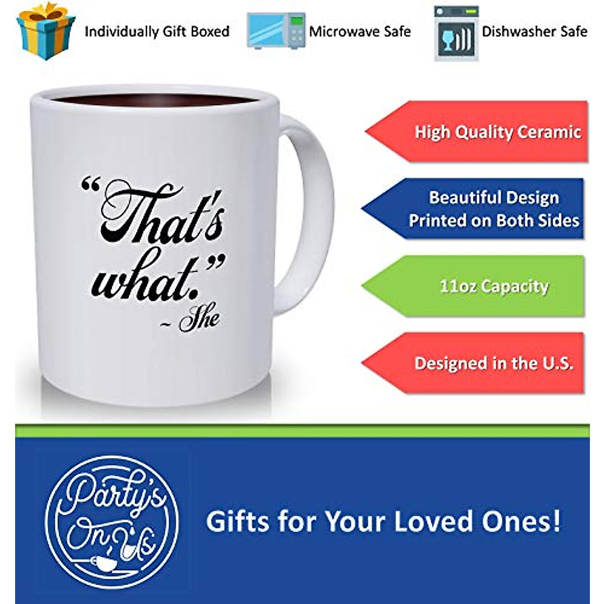 Best Funny Mugs Gift | That's What She Said Quote from The Office Gifts | The Office Merchandise 11 oz Funny Porcelain Coffee Mug is a Prime Mug for Mom, Dad and Friends, Christmas Stocking Stuffer