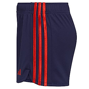 adidas Girls' Big AEROREADY 3-Stripe Pacer Mesh Short, Collegiate Navy, L (14)