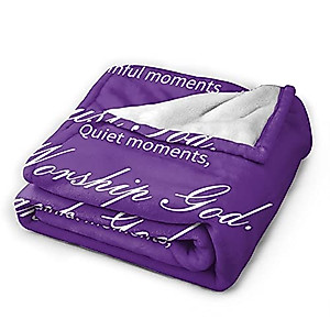 Inspirational Gifts for Women Elegant Intense Purple Throw Blanket, Christian Encouragement Gifts Religious Gifts for Women & Men, Strengthen Relationship with Christ-Soft Cozy Blanket 50"X60"