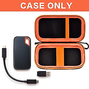 Case Compatible with SanDisk 1TB 2TB 500GB Extreme Portable SSD, Fits for SanDisk PRO External Solid State Drive, Hard Drive Storage Holder for SDSSDE61/ SDSSDE60/ SDSSDE81 (Box Only)(Orange)