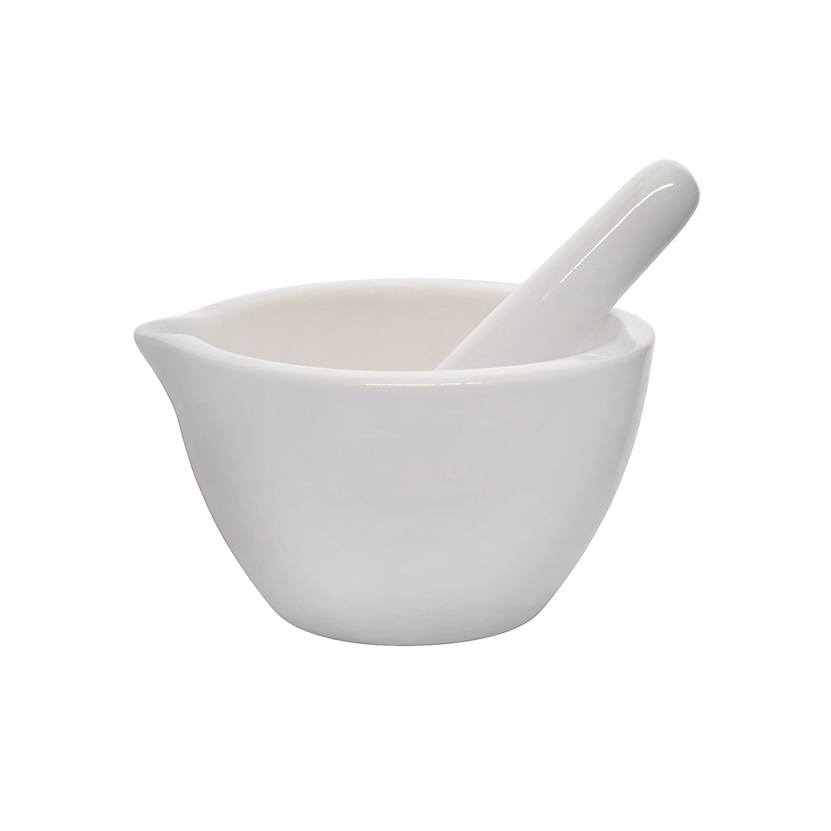 EISCO Porcelain Mortar & Pestle Set, 2oz (60ml) - Unglazed Grinding Surface - Excellent for Kitchen or Laboratory - Grinds Powdered Chemicals, Herbs & Spices - Pill Crusher - White