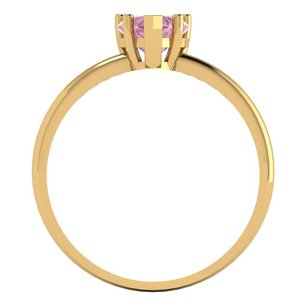 Clara Pucci 0.9ct Heart Cut Solitaire Pink Simulated Diamond Proposal Bridal Designer Wedding Anniversary Ring 14k Yellow Gold