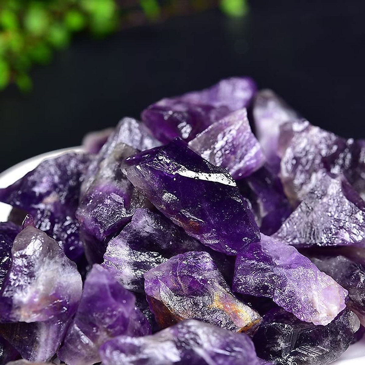 Deep Amethyst Raw Crystals, Large 1.25-2.0" Healing Crystals Natural Rough Stones Crystal for Tumbling, Cabbing, Fountain Rocks, Decoration, Polishing, Wire Wrapping, Wicca & Reiki