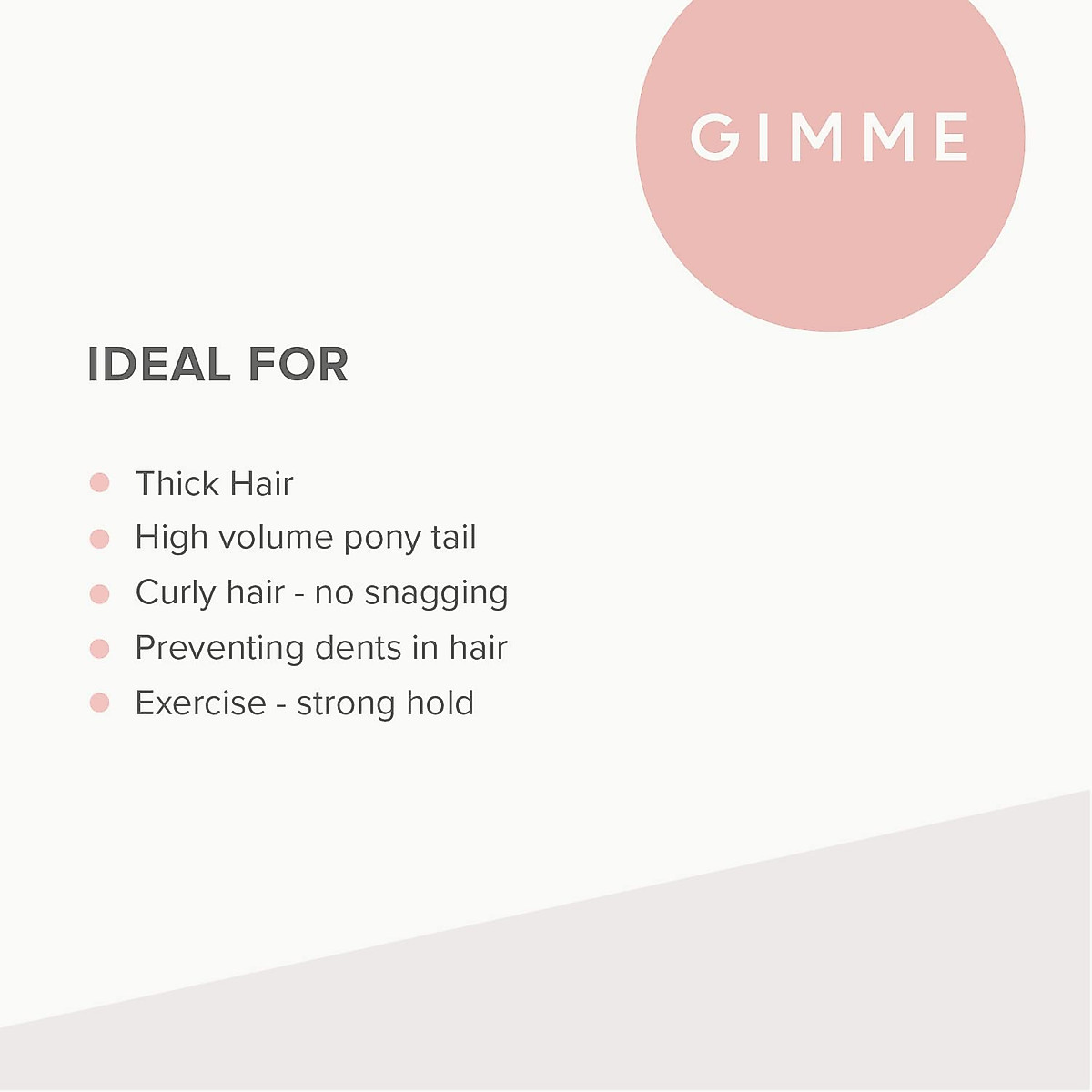 Gimme Beauty - Thick Fit Hair Bands - Heathered - Damage Free Hair Ties - Made with Seamless Microfiber Elastics - Thick + Curly Hair Accessories - No Snagging, Dents, or Breakage (6 Count)