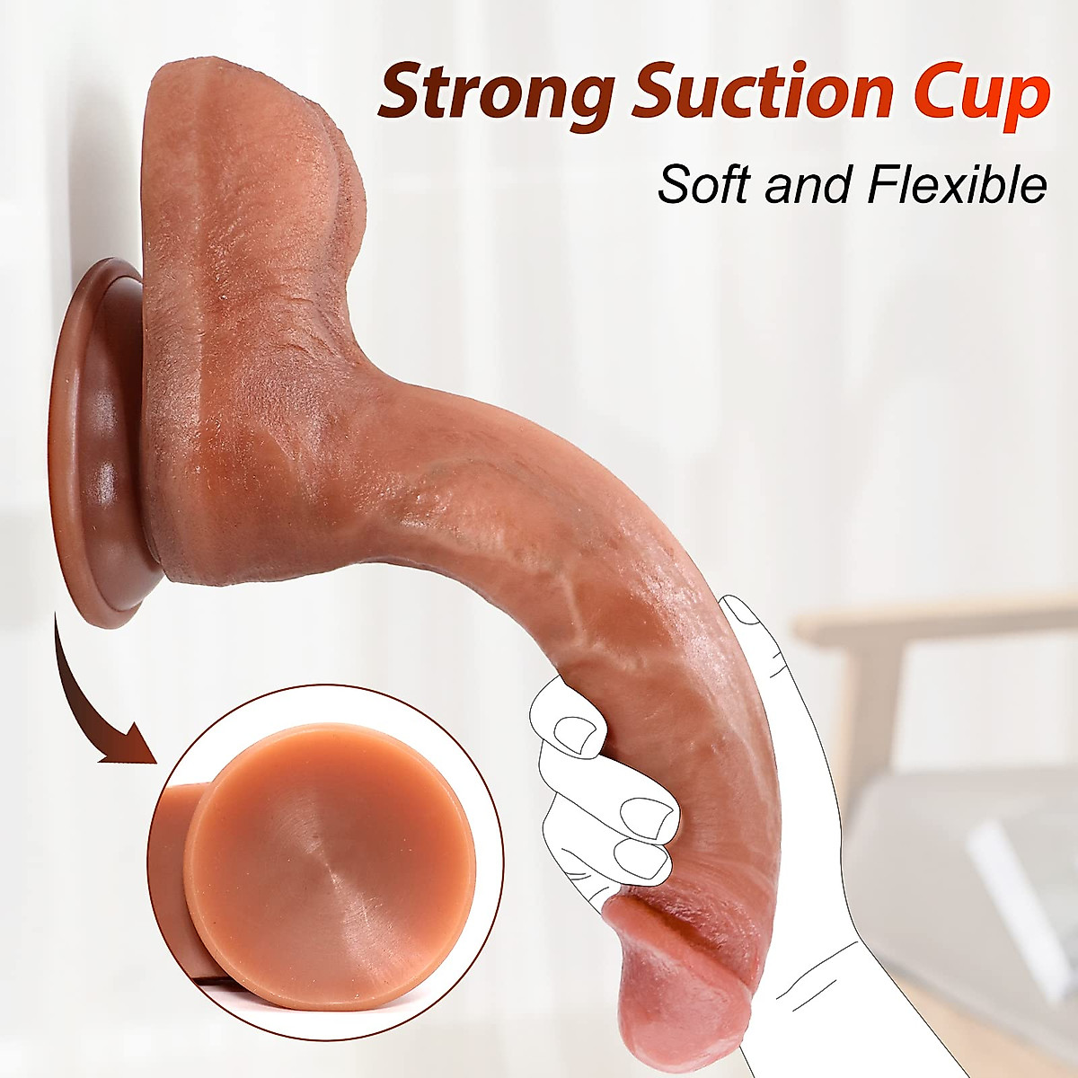 Realistic 10 Inch Dildo Huge Dildo Big Anal Dildo Adult Sex Toys for Women and Men, Strong Suction Cup Soft Silicone Penis Lifelike G Spot Dildo Hands-Free Play