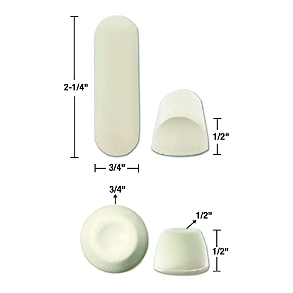 Danco 10062 Universal Bumper, for Use with Toilet Seats, Rubber, 1 Pack, White