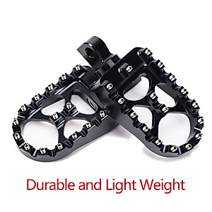 Hopider CNC Wide Foot Pegs 360° Roating MX Chopper Bobber Style for harley Dyna Sportster Fatboy Iron 883,Black