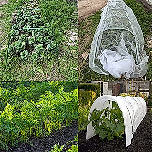 Garden Hoops for Raised Beds,6Pcs 33x26 Greenhouse Hoops with 12 Clips,Rustproof Steel Garden Tunnel Row Cover Hoops Kit Mini Greenhouse Frame Plant Support Garden Stakes for Fabric Covers Netting