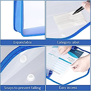 6 Pieces 12" x 12" Scrapbook Paper Organizer Storage Envelope Expanding Wallet Organizer Documents Folder with Snap Closure for Scrapbook Paper, Cardstock, Vinyl Paper, Photos