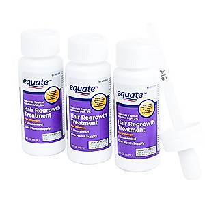 Equate - Hair Regrowth Treatment for Women with Minoxidil 2%, 3 Month Supply( 3 - 2oz bottles ) by Equate