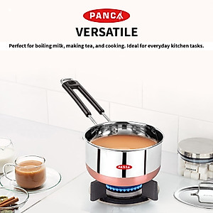 PANCA Tea Pan Stainless Steel Copper Bottom Sauce Pan Milk Pan Tapeli Patila Induction Base 1.5 Litre Sauce Pot Milk Boiler with Handle (1500 ml)