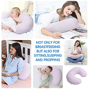 LAT Waterproof Nursing Pillow and Positioner, Breastfeeding Pillow for Mom,Newborn Infant Soft Cotton Feeding Cushion for Boys and Girls(Pink)