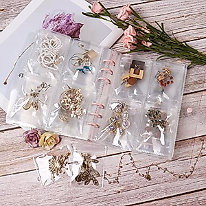 popokk Transparent Jewelry Storage Book,Portable Travel Jewelry Earring Organizer Storage Book Bag,Updated 160 Grids Jewelry Storage Album with 50 Zipper Bag,for Necklace,Bracelets,Rings and Earrings