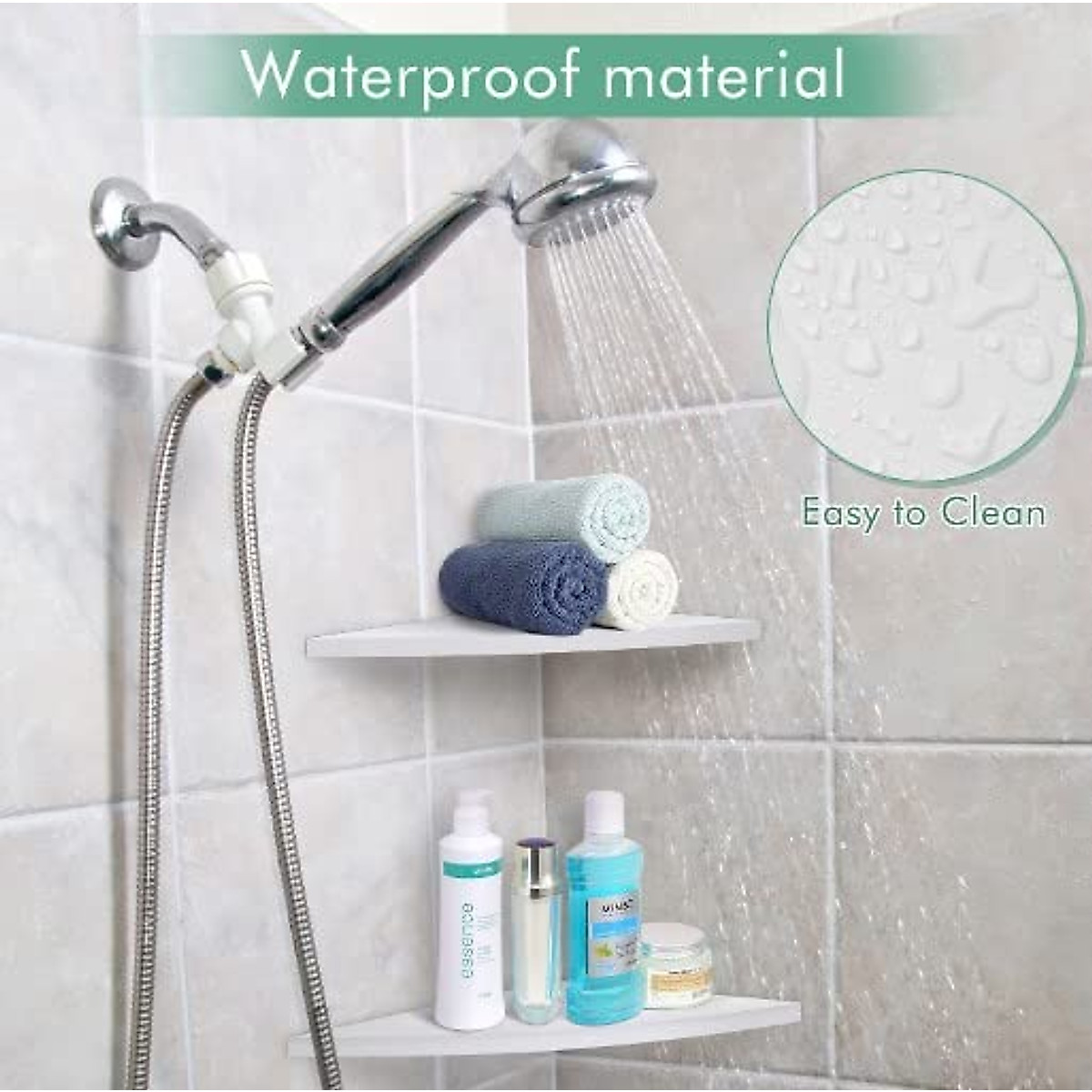 Tyenaza Floating Corner Shelves, White Corner Mounting Shelf,Set of 3 Floating Wall Mounted Storage Shelf for Living Room, Bedroom, Bathroom, Kitchen, Office