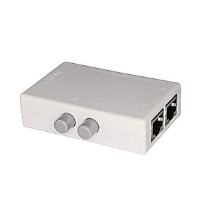 RJ45 Splitter Selector Switch, 2 Ports Network Switch Splitter Selector Hub 2-in 1-Out or 1-in 2-Out 100M t 2-Way RJ45 Ethernet Network SinLoon Push Button Metal Mini Switch Box