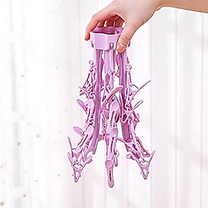 N/A 24 Clip Socks Indoor Folding Sock Rack Clothes Laundry Foldable Hanger ( Color : D , Size : 51*51*24cm )