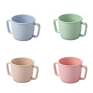 Golandstar Small Size Bamboo Fiber 230ml Adult Children Cups Mugs 4pcs Set Unbreakable Tumbler Mug Cup for Water, Milk, Juice, Tea