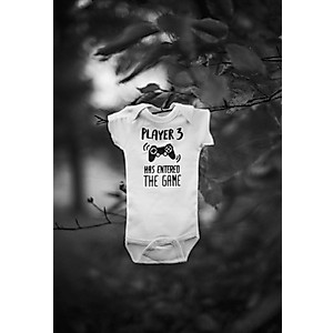 Bump and Beyond Designs Baby-Boys Funny Gamer Pregnancy Announcement for Dad and Grandparents Gift Leotard White, 0-3 Months