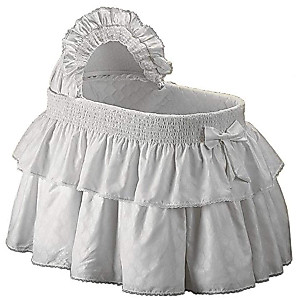 Baby Doll Bedding Neutral Paradise Bassinet Bedding Set for boy and Girly, White
