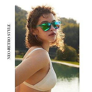 Lasiyanor Lightweight TAC Square Round Polarized Sunglasses TR90 Frame UV400 Trendy Designer Sun Glasses Men and Women