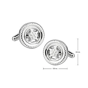 MRCUFF Wheel & Tire Mags Rims Car Auto Racing Race Pair Cufflinks in a Presentation Gift Box & Polishing Cloth