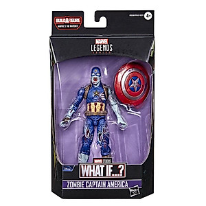 Avengers Marvel Legends Series 6-inch Scale Action Figure Toy Zombie Captain America, Premium Design, 1 Figure, and 1 Accessory