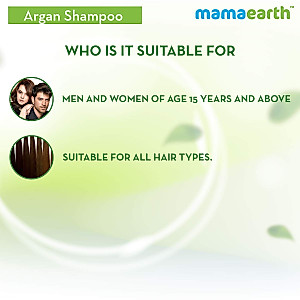 Mamaearth Argan Shampoo with Apple Cider Vinegar | Volumizing Anti Frizz Solution | Hydrating for Dry & Damaged Hair | Sulfate Free | 8.45 Fl Oz (250ml)