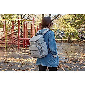 Graco Unisex Baby Diaper Bag Backpack with Changing Pad, Gray Quilt, Large