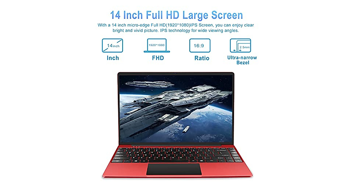 Ruzava 14" Windows 10 Laptop - Light & Powerful with FHD Display
