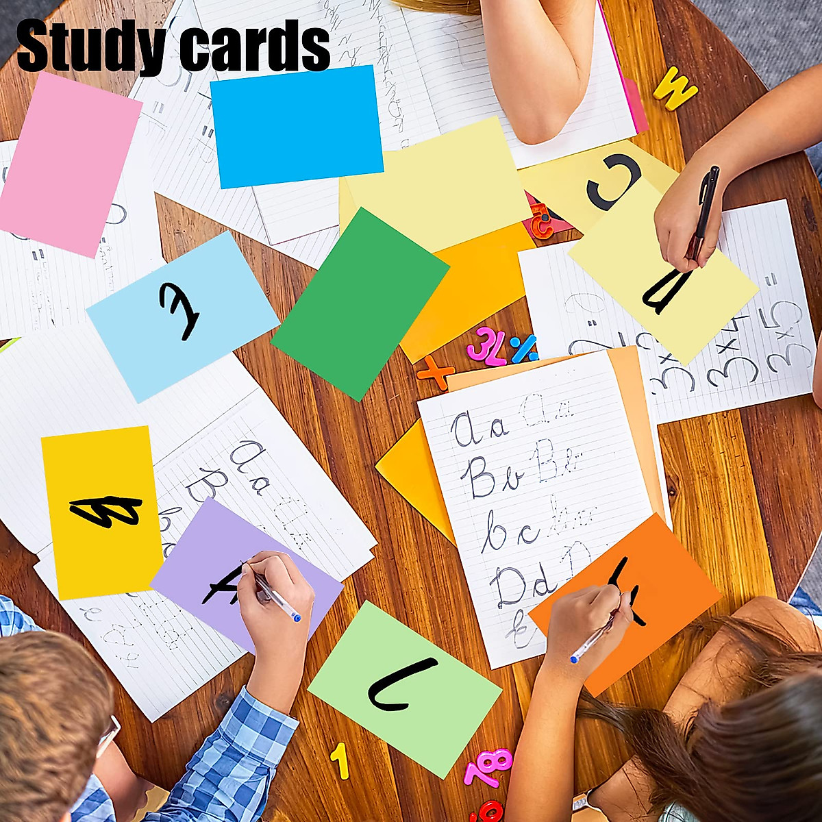 Koogel Blank Index Cards, 180PCS Flash Cards Unruled 4 x 6 Inch Note Cards Study Cards 9 Neon Colors for School Learning Office Memo