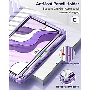 ONPINT Case for iPad Mini 6 2021, [Built in Screen Protector] [Auto Sleep/Wake] [Pencil Holder] Lightweight Leather Case Flip Cover with Stand for iPad Mini 6th Gen 8.3 Inch, Purple