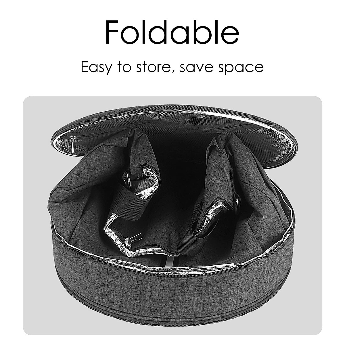 Kingshion 6-Quart Electric Pressure Cooker and Slow Cooker Carry Bag, Dark Grey, Travel, Nylon, Unisex, 1.5L, 13.25 x 15.75 x 15.75 inches