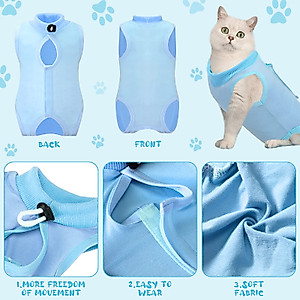 6 Pcs Cat Recovery Suit Kitten Recovery Suit Surgical Abdominal Skin Anti Licking Pajamas for Cats E Collar Alternative for Cats and Dogs After Surgery Wear, 6 Colors (Medium)