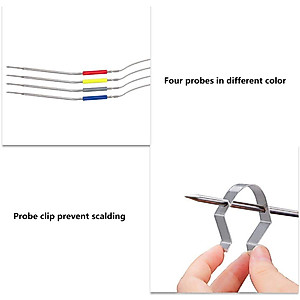 TS-TP40 Food Thermometer Kitchen Cooking BBQ Electronic Digital Display Temperature Meter 100m Wireless ransmission, -20℃~300℃(TS-TP40-B (Non Waterproof Probe)