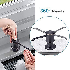 Dish Soap Dispenser for Kitchen Sink Lotion Dispenser 17 OZ Bottle Built in Design Refill from The Top (Oil Rubbed Bronze)