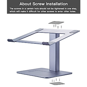 Adjustable Laptop Stand for Desk, DJ Laptop Stand Adjustable Height, Laptop Raised Stand for Standing & Sitting Mode, Laptop Riser Stand of Elevated Stand, Tall, Strong and Airflow Even for 17 inch