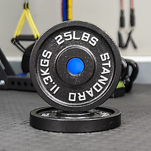 NEXO Steel Olympic 25LB Plate Pair - Olympic 2 inch Premium Hammertone 2x 25 Pound Barbell Weights